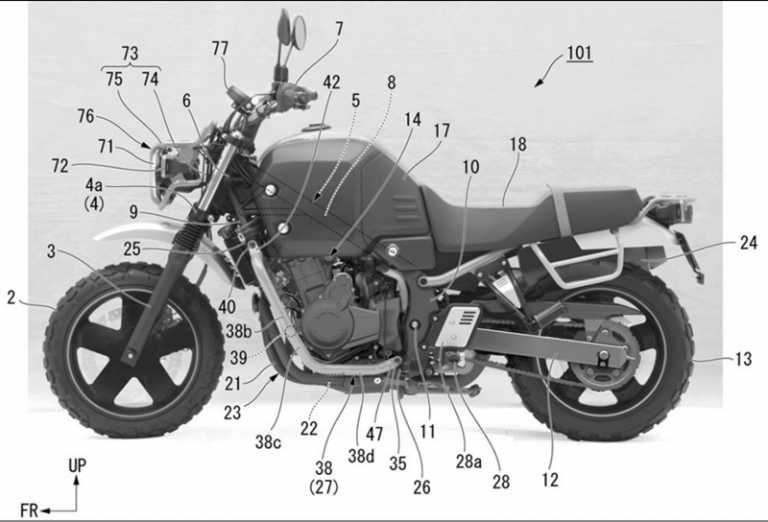 Honda เผยภาพสิทธิบัตรยืนยัน Bulldog (CB500f ร่าง Scooter) เตรียมขึ้นสาย ...