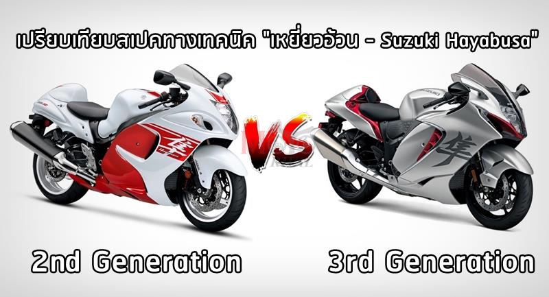 เปรียบเทียบสเปคทางเทคนิค Suzuki Hayabusa Gen.2 vs Gen.3 - Motorival.com